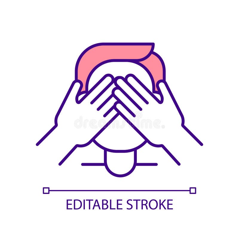 2D Thin Linear Denial in Codependency Icon Stock Vector - Illustration ...