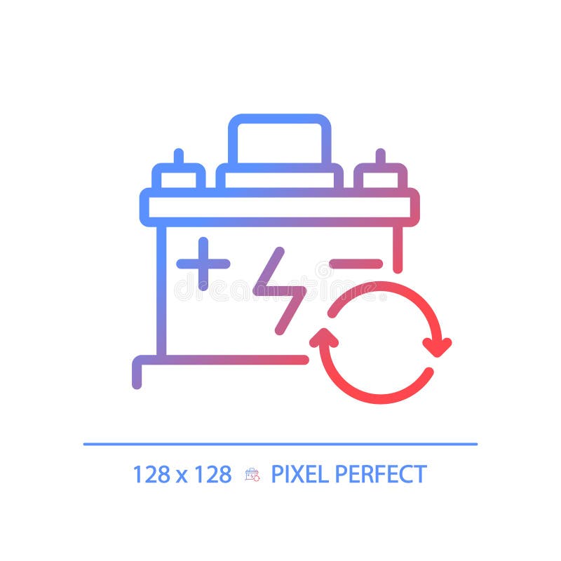 2D Thin Linear Gradient Car Battery Icon Stock Vector - Illustration of ...