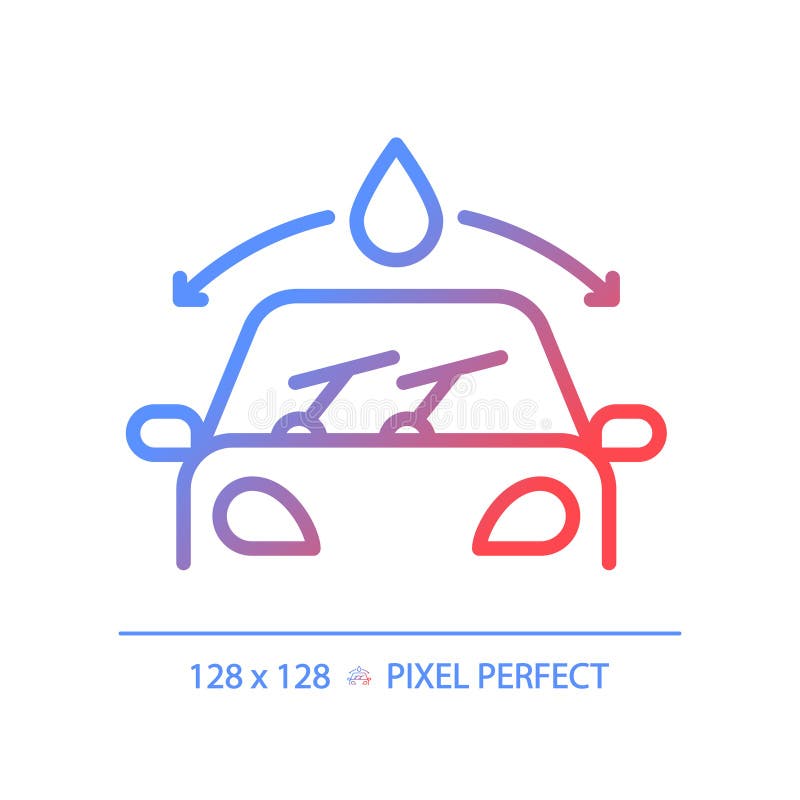 2D Thin Linear Gradient Car Windshield Icon Stock Vector - Illustration ...