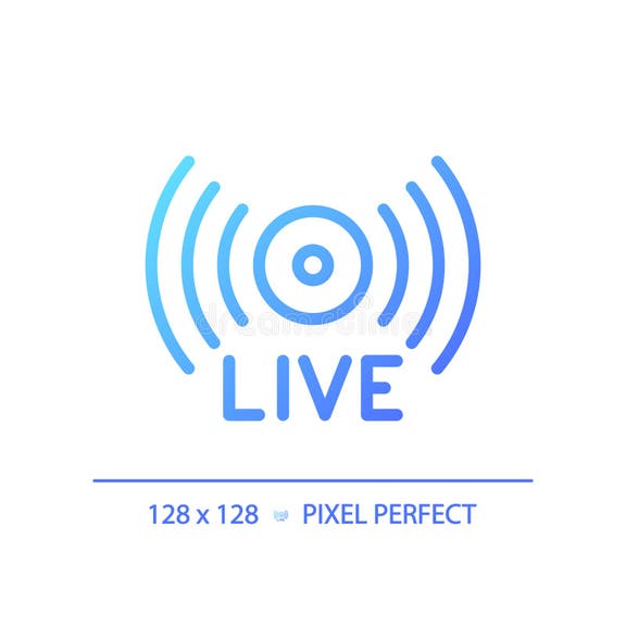 2D Thin Linear Gradient Live Stream Icon Stock Vector - Illustration of ...