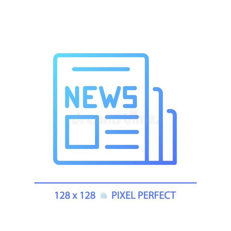 2D Thin Linear Gradient Newspaper Icon Stock Vector - Illustration of ...