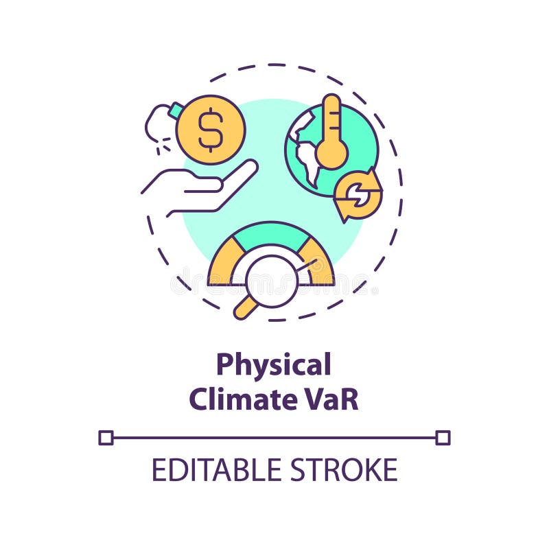 2D Thin Linear Icon Physical Climate VaR Concept Stock Vector ...
