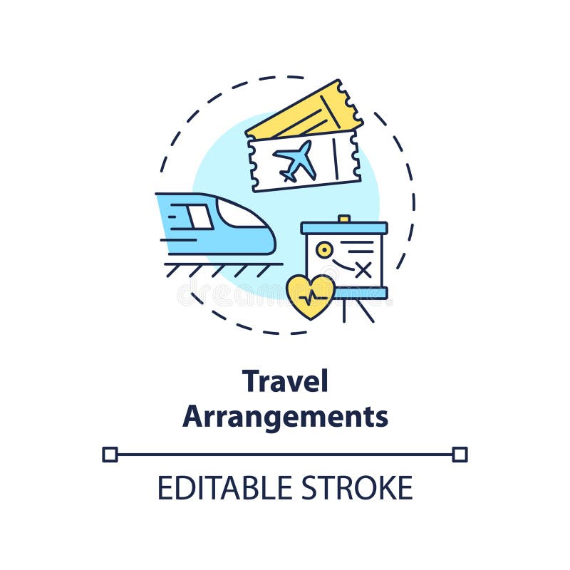 2D Thin Linear Icon Travel Arrangements Concept Stock Vector ... 2D Thin Linear Icon Travel Arrangements Concept Stock Vector ...