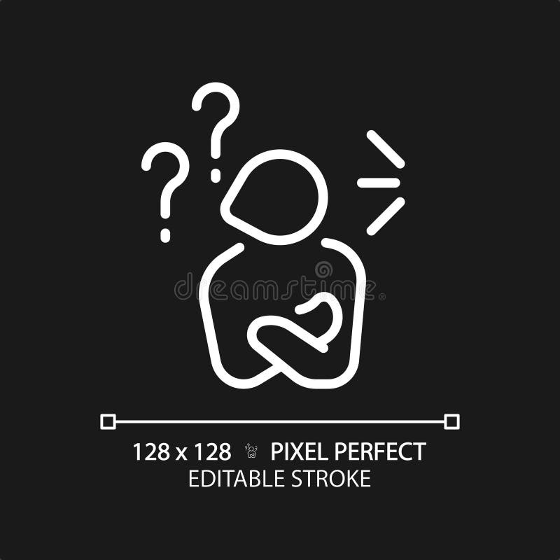 2D Thin Linear Simple White Ignoring Icon Stock Vector - Illustration ...