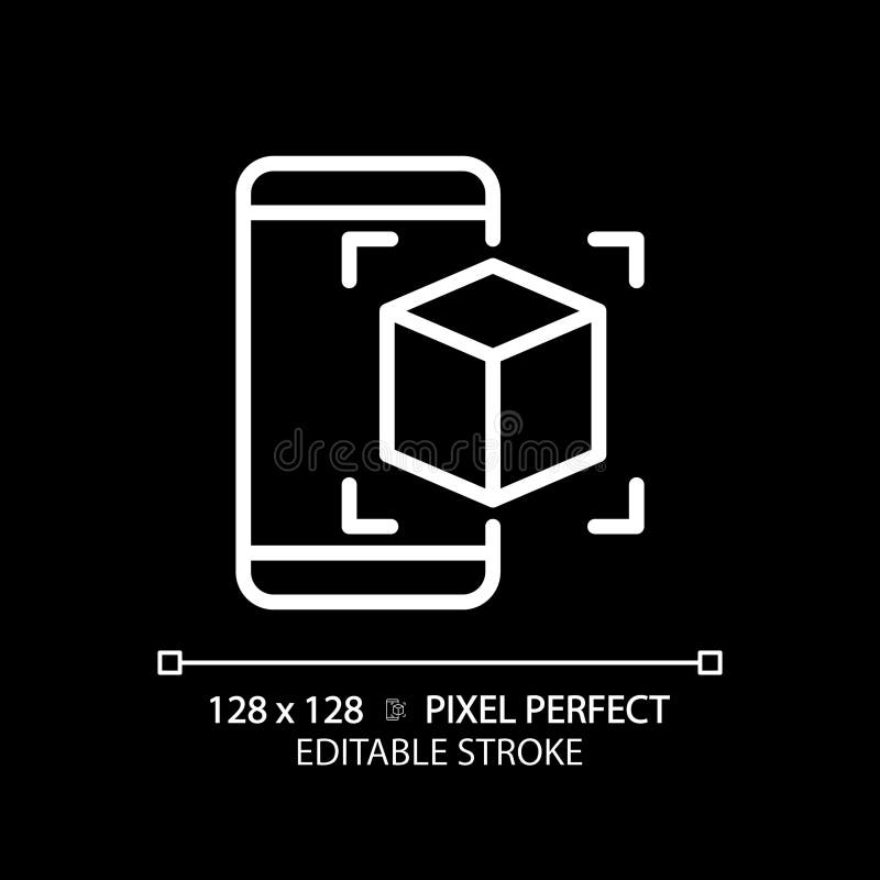 2D Thin Linear White AR Application Icon Stock Vector - Illustration of ...