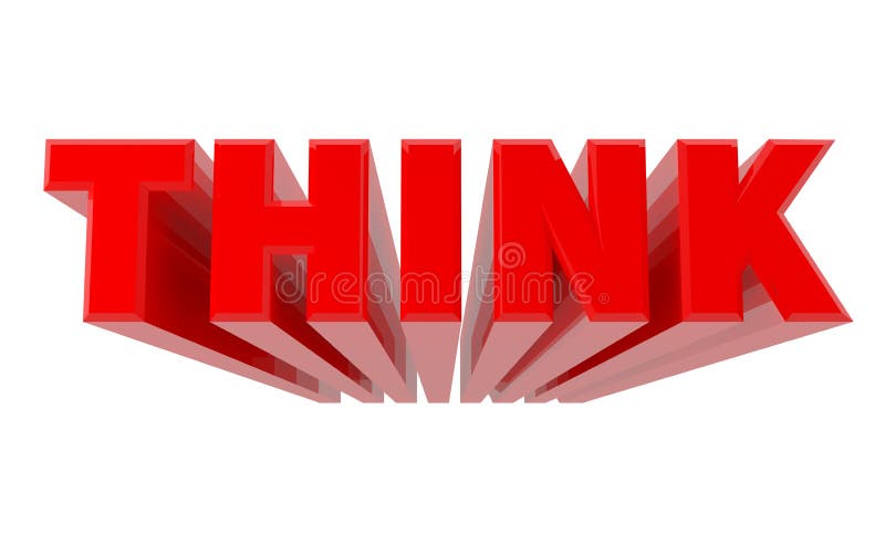 THINK BIG Red Word on White Background Illustration 3D Rendering Stock ...