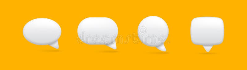 3d Thinking Bubbles Shape and Form on Yellow Stock Vector ...