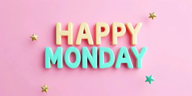 3D Three-dimensional Letters with the Inscription Happy Monday on a ...