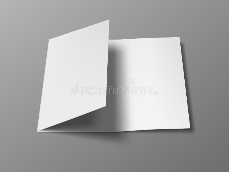 Tri-fold Blank White Reinforced A4 Single Pocket Folder Catalog on Grey ...