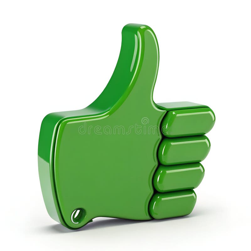 3D Thumb Up Icon Green Correct Icon Agree Stock Illustration ...
