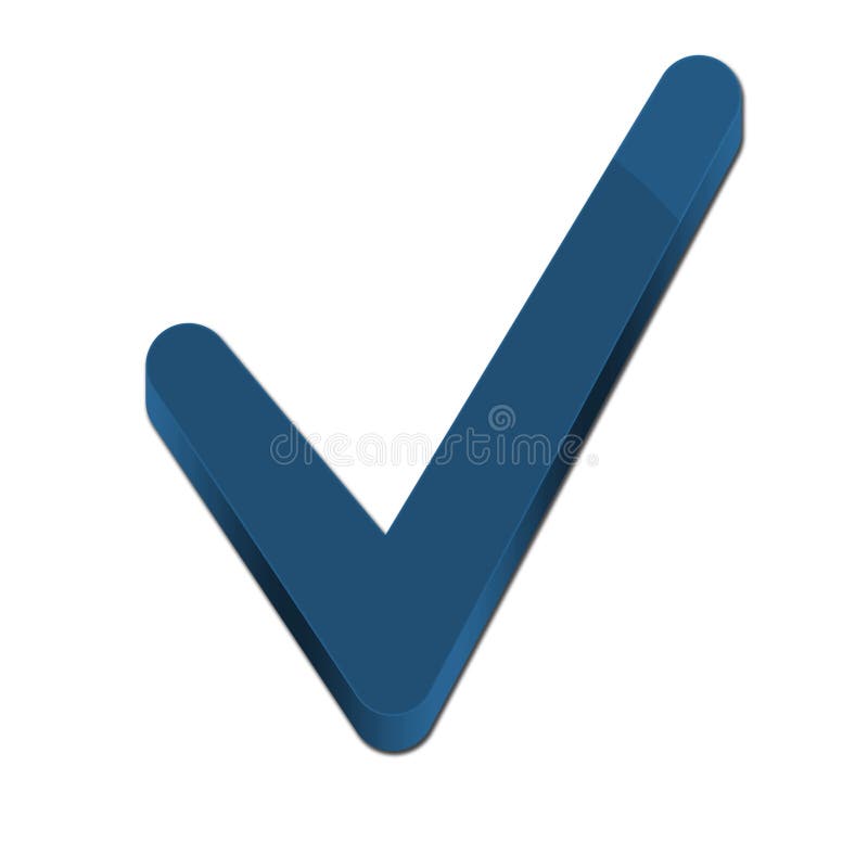 Blue tick symbol stock illustration. Illustration of four - 7330424