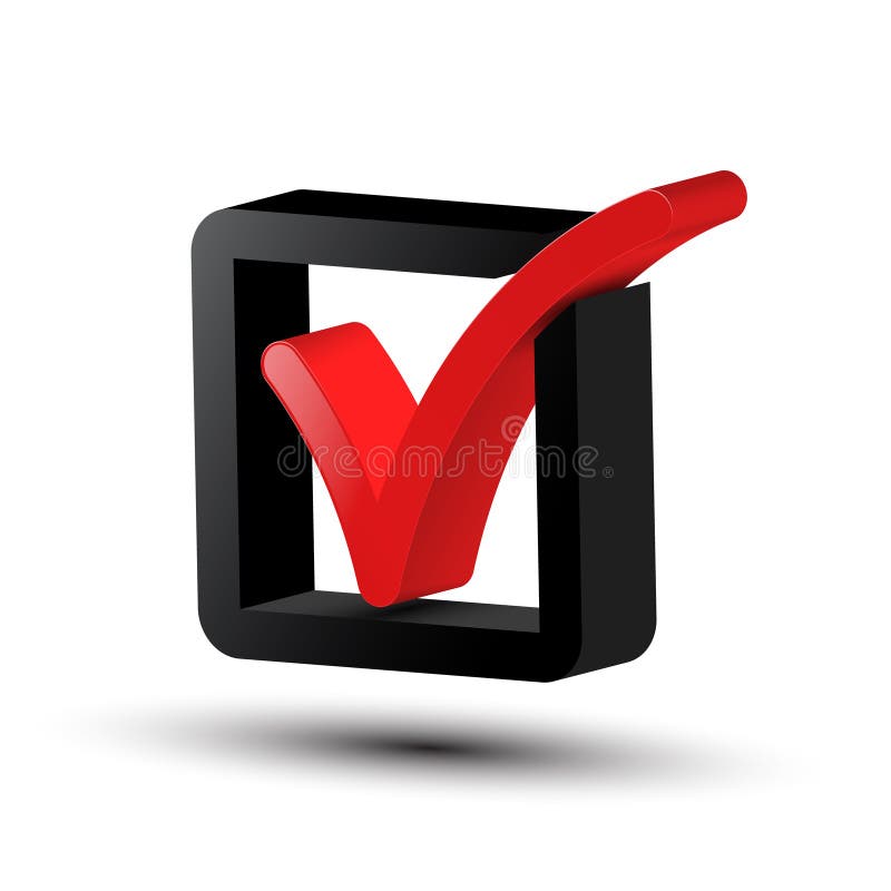 3d Tick Symbol stock vector. Illustration of sign, vector - 104691882