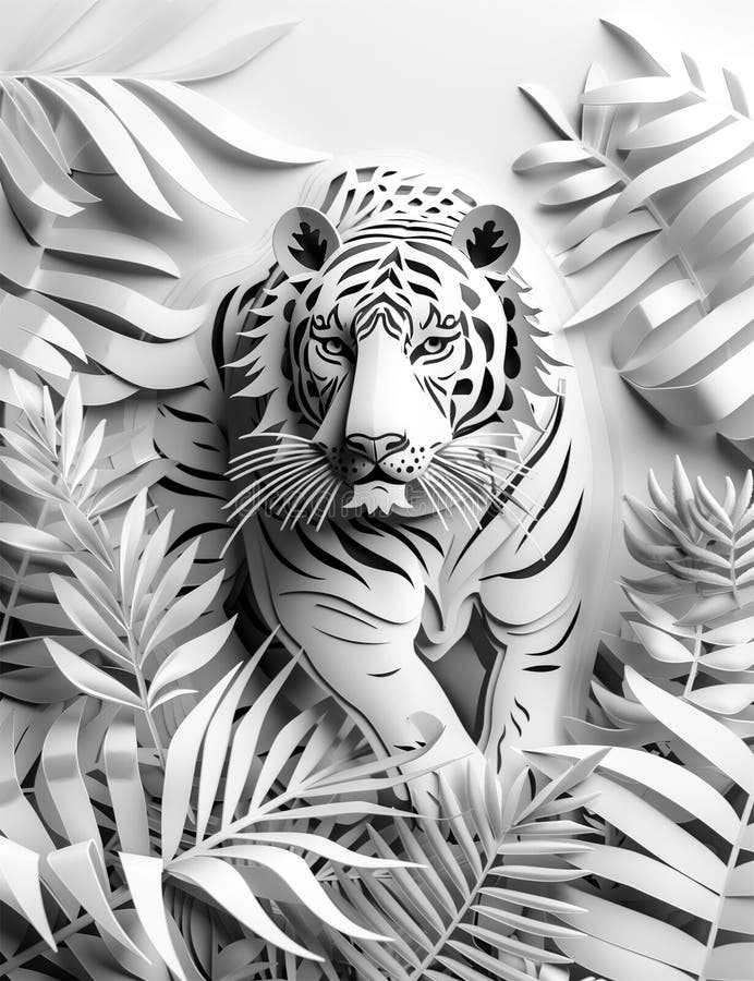 3D pop up tiger stock illustration. Illustration of outdoors - 308852391