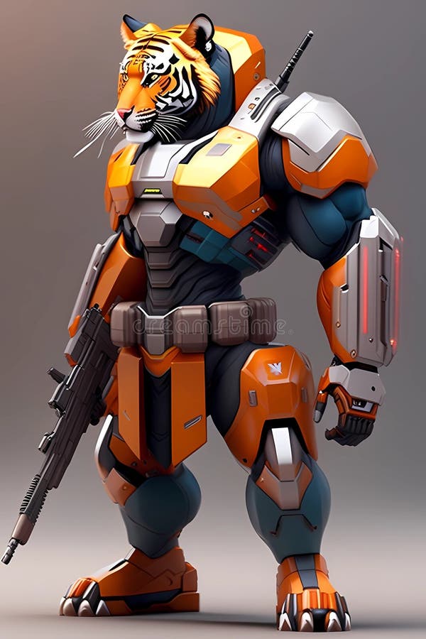 3d Tiger Modern Anime Style Art , Generate by Ai Stock Illustration ...