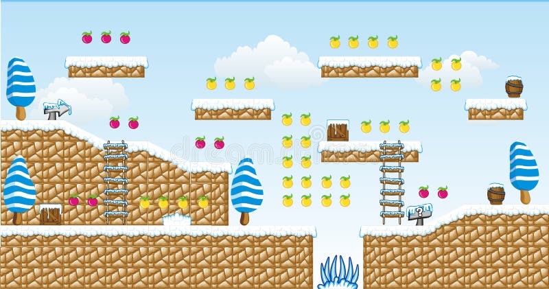 2D Tileset Platform Game 13 Stock Illustration - Illustration of ...