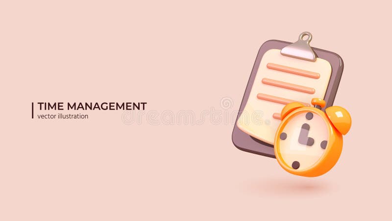 3d Time Management Concept. Vector Illustration Stock Vector ...