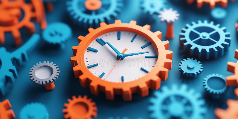 3D Time Management Scene Featuring Clocks Symbolizing Productivity ...