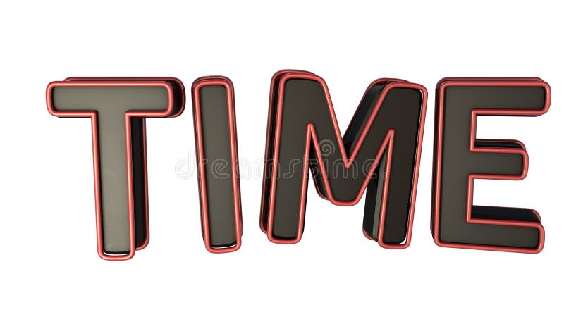 3D time word stock illustration. Illustration of white - 133728843