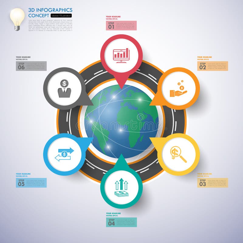 3d Timeline Infographics with Icons Set. Vector. Illustration. Stock ...