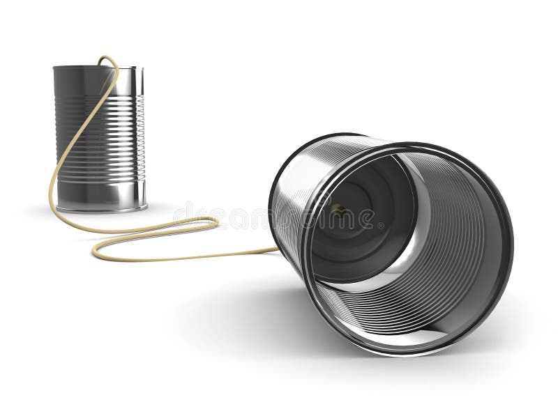 3d Tin Can Communication Device Stock Illustration - Illustration of ...