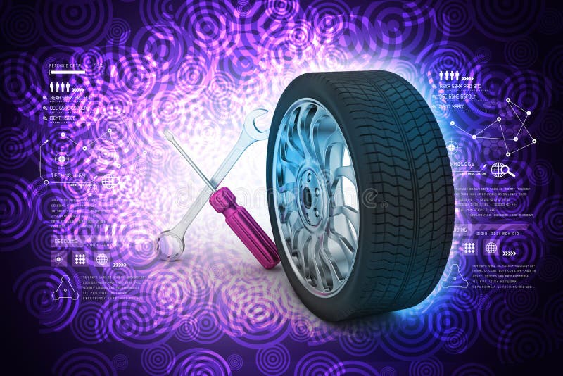 3d Tires Replacement Concept Stock Illustration - Illustration of ...