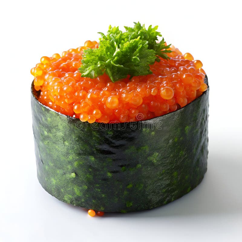 3D Tobiko Sushi Left View stock illustration. Illustration of japanese ...