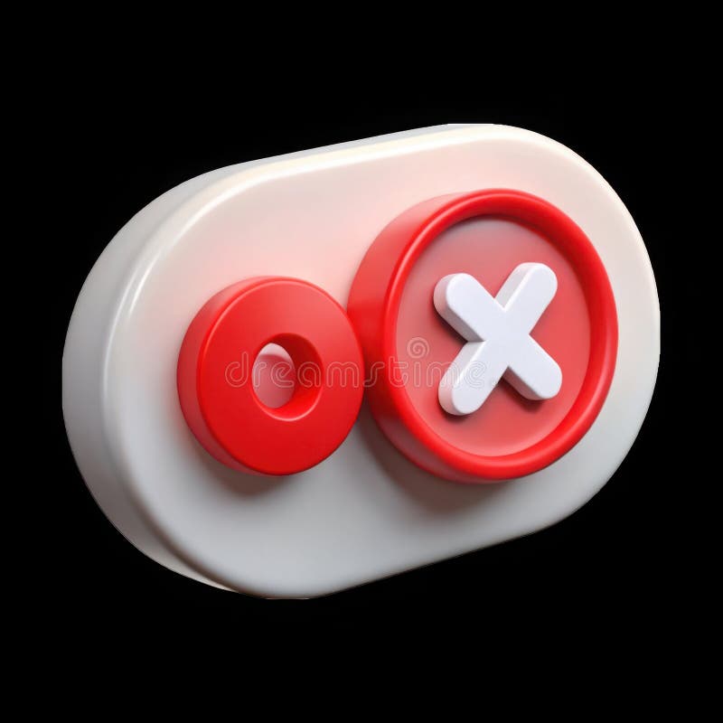 3d Toggle Switch on Off Button Isolated on Transparent Background Stock Illustration ...