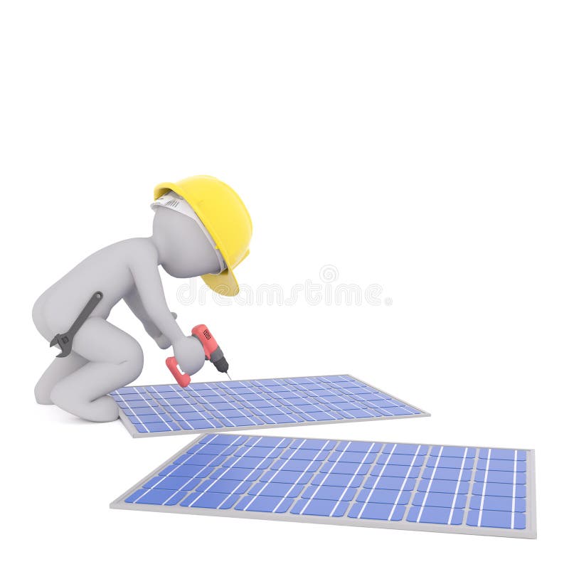 Cartoon Man Solar Panels Stock Illustrations – 300 Cartoon Man Solar ...