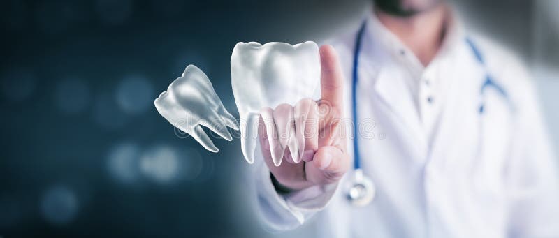 3D Tooth Illustration. Medical Research Stock Photo - Image of brush ...