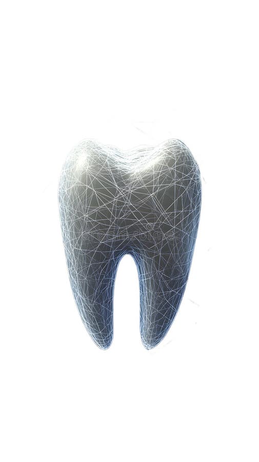 3D Tooth Model with Abstract Design Elements Stock Illustration ...