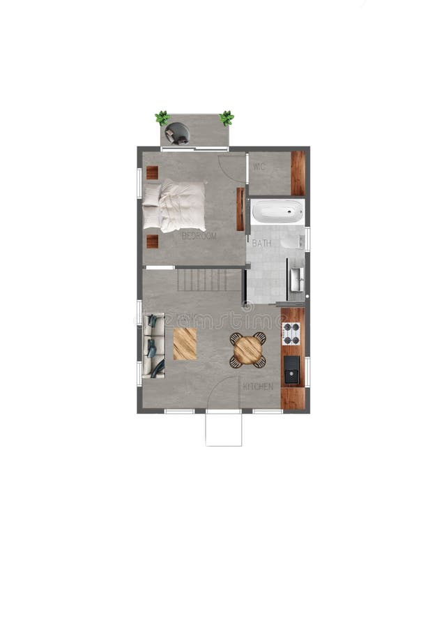 3d Top View Plan Sketch Plan Floor Plan Top Creative Stock Illustration ...