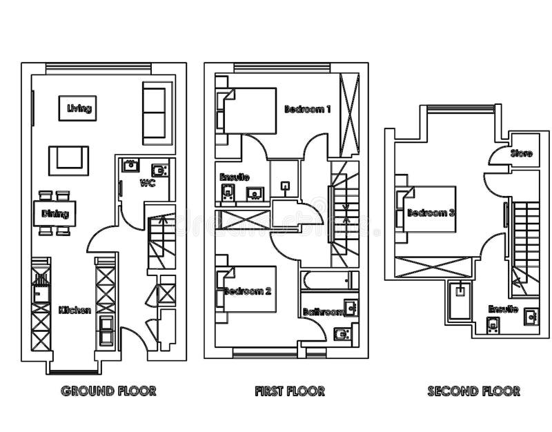 3d Top View Plan Sketch Plan Floor Plan Top Creative Stock Illustration ...