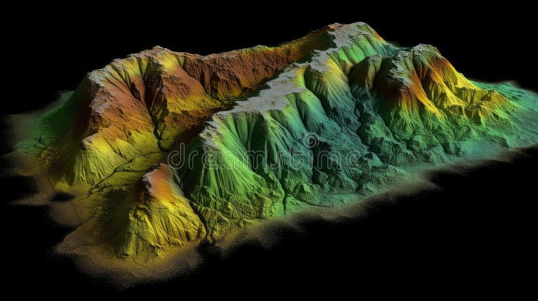 3D Topographic Height Map. Generative Ai Stock Photo - Image of relief, geography: 290213176
