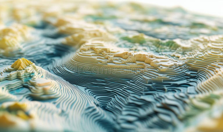 3D Topographic Map Representation of Mountainous Terrain with Layered ...