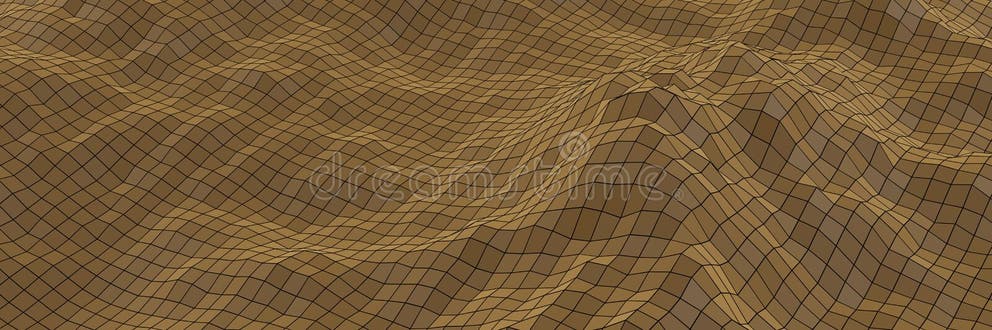 3D Topographic Mountain Grid. Polygon Terrain Stock Illustration ...