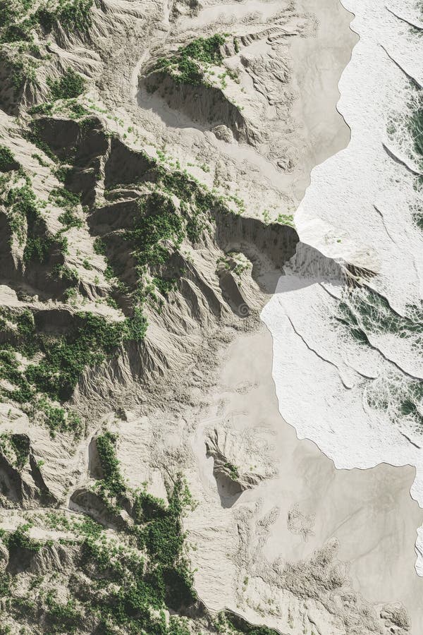 3D Topographical Map of a Coastal Region Created Using LiDAR Satellite ...