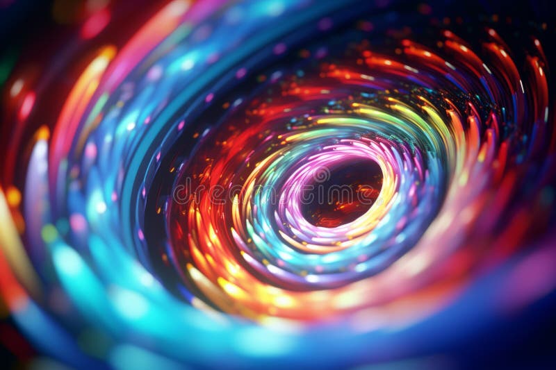 3D Toroidal Spiral Rotating Gracefully in a Colorful Space Stock ...