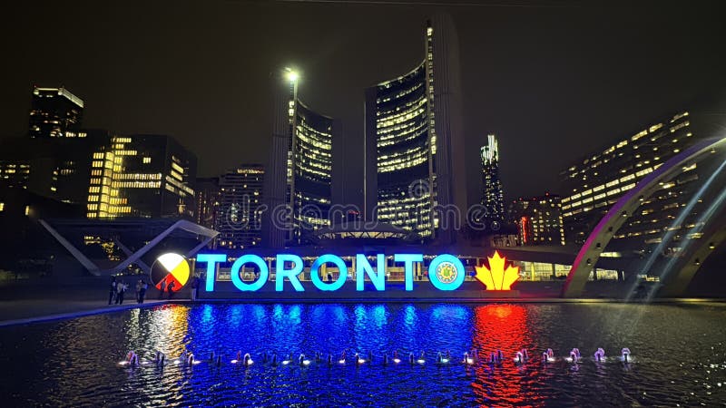 The 3D TORONTO Sign at Nathan Phillips Square in Canada Stock Photo ...