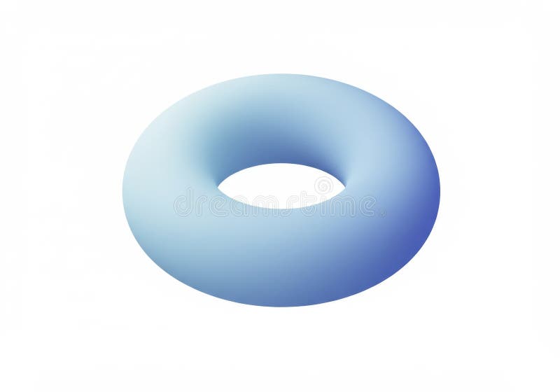 3d Torus Shape in Light Blue on White Background Stock Illustration ...
