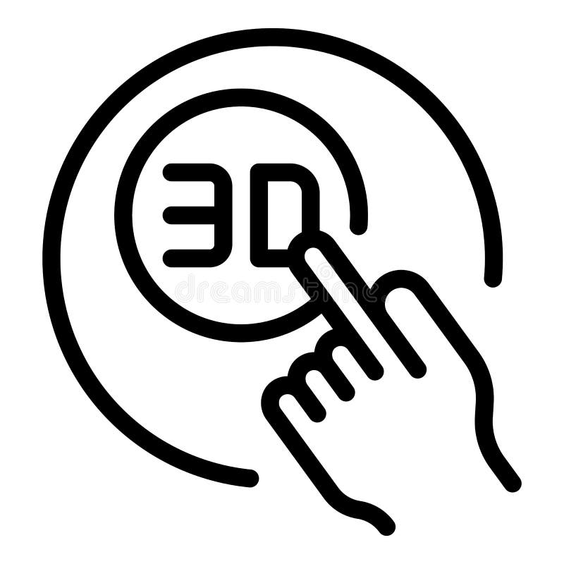 3d Touch Icon Outline Vector. Virtual Tour Stock Vector - Illustration ...