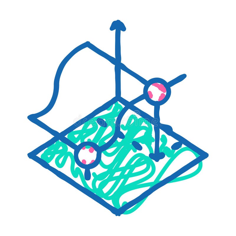 3d Tracking Flat Icon Doodle Illustration Stock Illustration ...