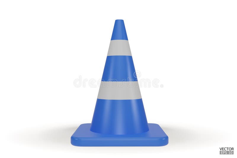 Safety Cone Vector Realistic Stock Illustrations – 137 Safety Cone ...