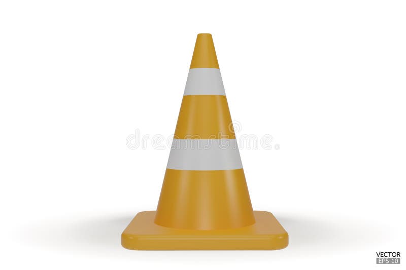 Safety Cone Vector Realistic Stock Illustrations – 137 Safety Cone ...