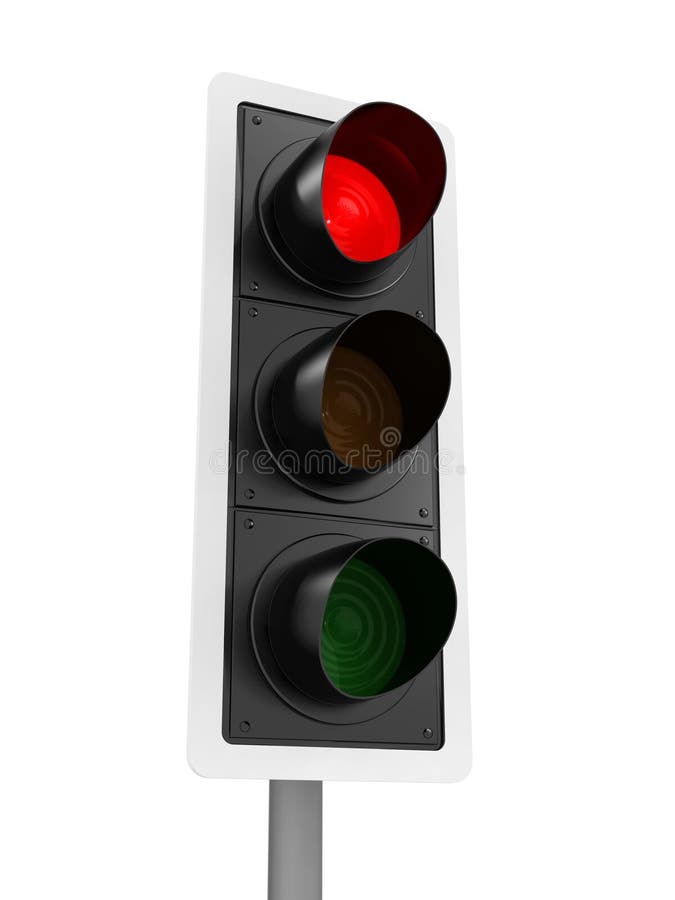 3d Traffic Lights Shows Stop Stock Illustration - Illustration of ...