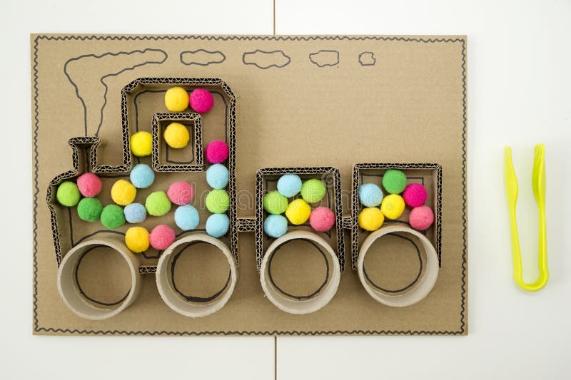 3D Train Board for Active Brain Exercise Game Made from Paper Core ...