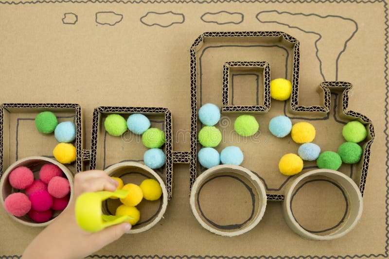 3D Train Board for Active Brain Exercise Game Made from Paper Core ...