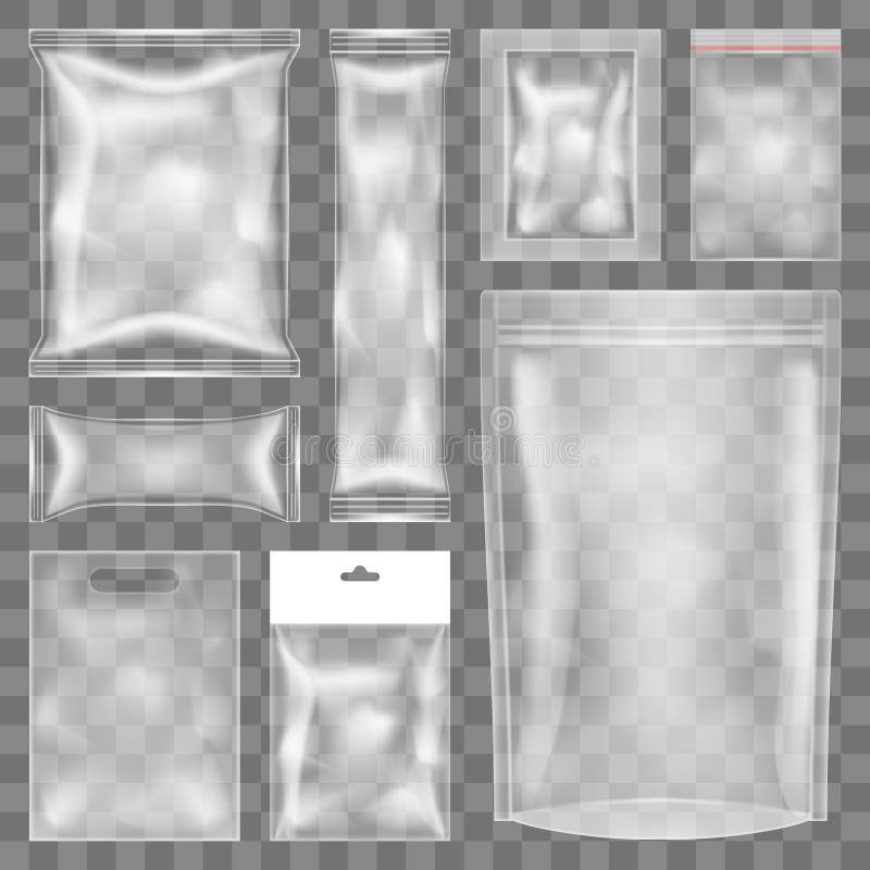 3D Transparent Empty Plastic Food Pack for Brand Stock Vector ...