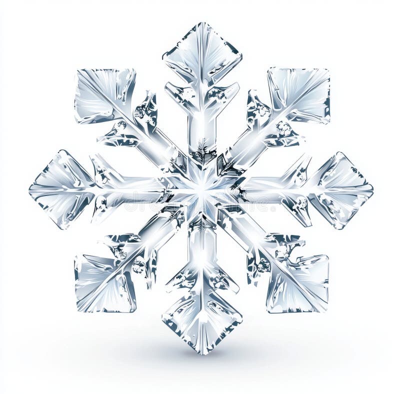 3D Transparent Glass Render of Snowflake Celebration Against White ...