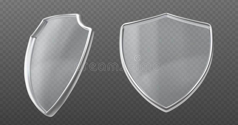 3d Transparent Glass Shield with Silver Border Stock Vector ...