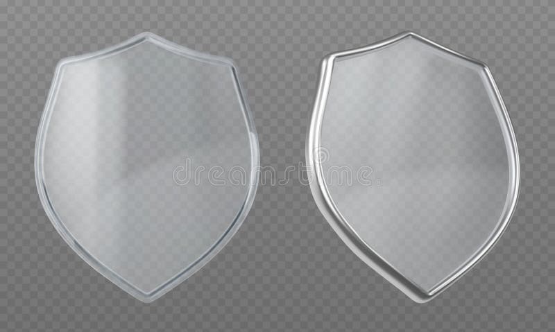 3d Transparent Glass Shield with Silver Border Stock Vector ...